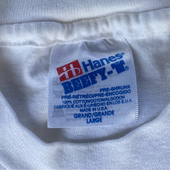 Hanes | Shirts | Vintage Hanes White Large Tshirt Keep Your Eyes On The ...